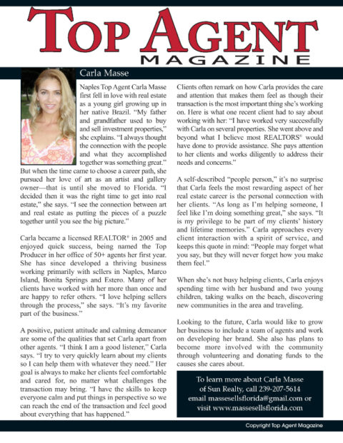 Carla Masse - Top Agent Magazine